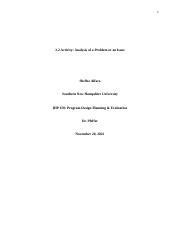 IHP Module Two Activity Docx Activity Analysis Of A Problem Or An Issue Shellee