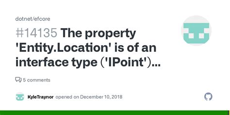 The Property Entitylocation Is Of An Interface Type Ipoint If It Is A Navigation