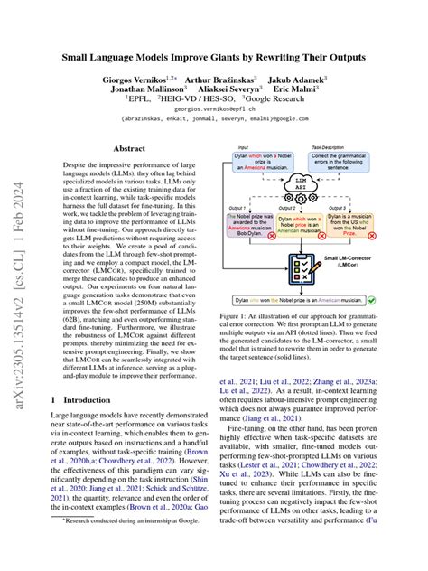 Small Language Models Improve Giants By Rewriting Their Outputs Pdf Machine Learning