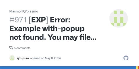 Exp Error Example With Popup Not Found You May File An Example
