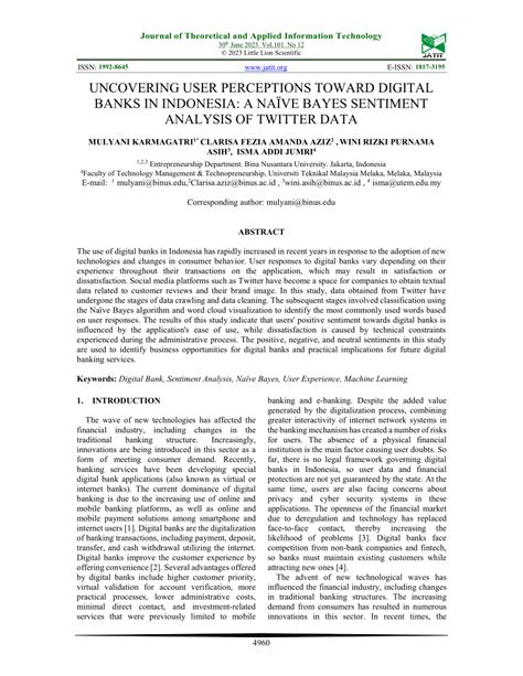 Pdf Uncovering User Perceptions Toward Digital Banks In Indonesia A Naive Bayes Sentiment