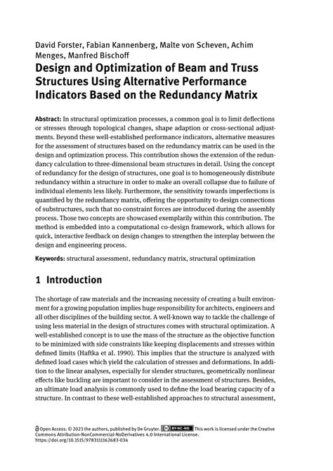 pdf design and optimization of beam and truss structures using