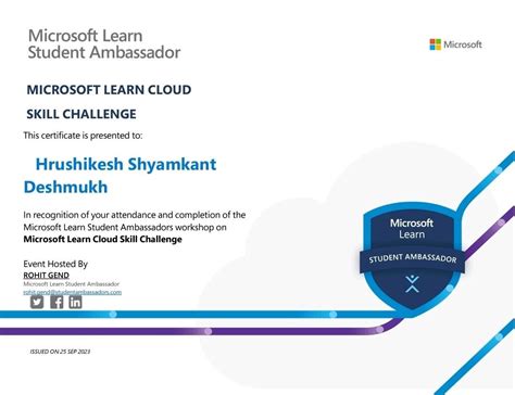 Completed Microsoft Learn Cloud Skill Challenge Hrushikesh Deshmukh