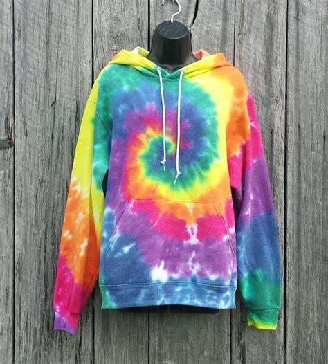 Adult Rainbow Tie Dye Hoodie Available Sizes S M L Xl 2xl