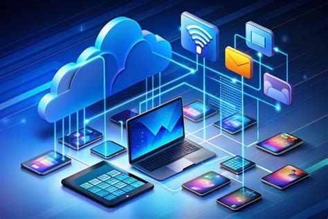 3d Cloud Storage Illustration Multimedia Digital File Organization Service Or App With Data