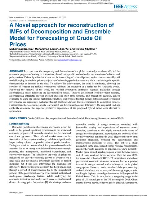 Pdf A Novel Approach For Reconstruction Of Imfs Of Decomposition And Ensemble Model For