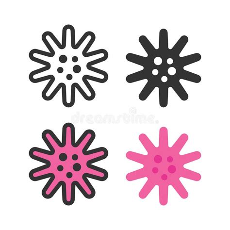 Bacteria Microbe Virus Colorful Vector Seamless Pattern With Outline