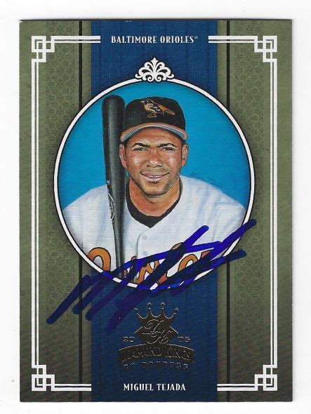autographed miguel tejeda baltimore orioles 2005 donruss diamond king main line autographs