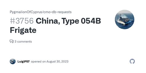 China Type B Frigate Issue PygmalionOfCyprus Cmo Db Requests GitHub