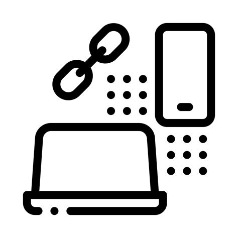 Computer And Phone Connection Icon Vector Outline Illustration 17322798