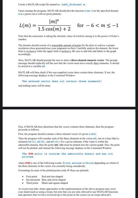 Solved Create A Matlab Script File Named As Labs Problemi Chegg