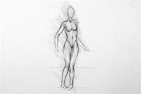 Female Human Body Outline Drawing