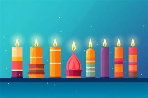 premium ai image candlestick with burning candles for hanukkah ai generated