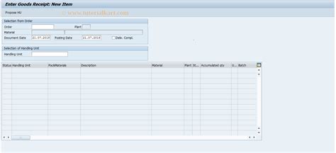 cowbhuwe sap tcode gr hu for production order