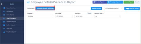 Employee Detailed Variances Report