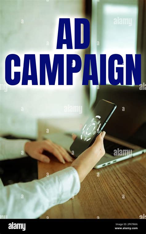 Sign Displaying Ad Campaign Word Written On Promotion Of Specific