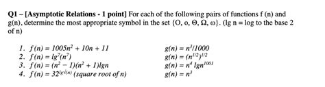 Solved Q Asymptotic Relations Point For Each Of The Chegg