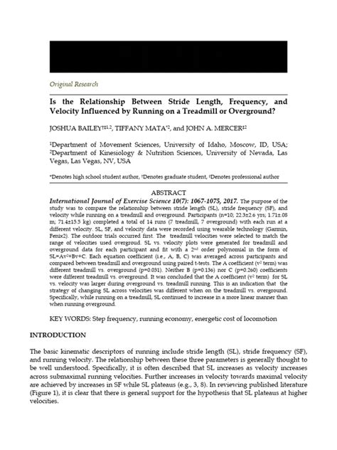 Is The Relationship Between Stride Length Frequency And Velocity