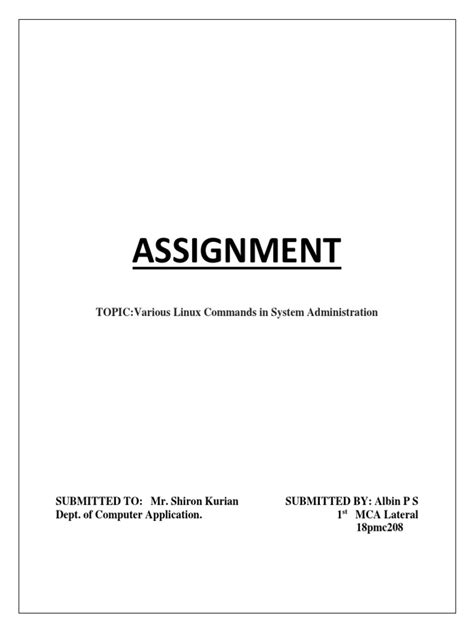 Various Linux Commands In System Administration Pdf Command Line Interface Parameter