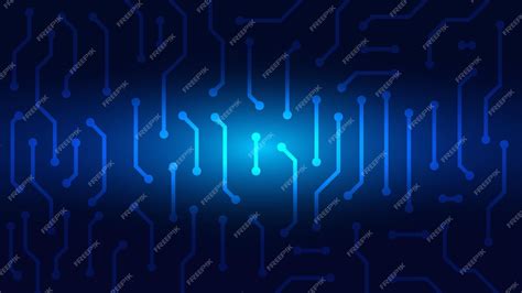 Монтажная плата с синим фоном освещения технология и концепция высокотехнологичного элемента