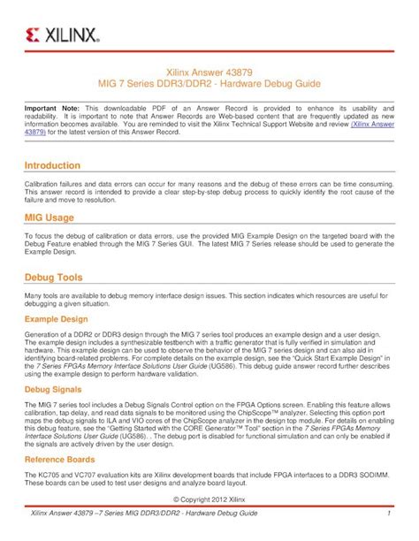 Pdf 7 Series Mig Ddr3 Hardware Debug Guide Xilinx · Xilinx Answer