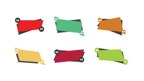 Geometric Shapes Quotes Frames Text Box Quotes Comic Comment Box Badge Set Vector Art