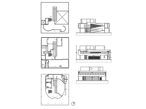Autocad Drawing Villa Savoye Le Corbusier Front View Dwg Sexiz Pix