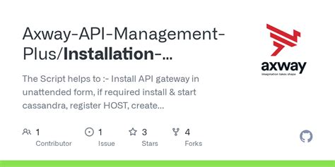 Github Axway Api Management Plus Installation Configuration By Script Api Gateway The Script