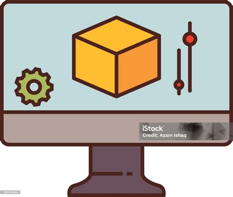 Cad 모델링 프로그램 및 구성 개념 벡터 색상 아이콘 디자인 흰색 배경에 적음 제조 기호 증강 현실 또는 가상 현실 스톡 일러스트레이션 Cnc 장치에 대한 스톡 벡터 아트