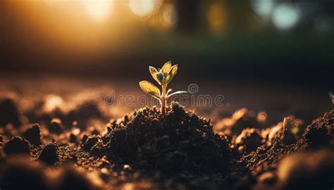 Sprout Growing From The Ground Green Environment And Ecology Stock Illustration Illustration