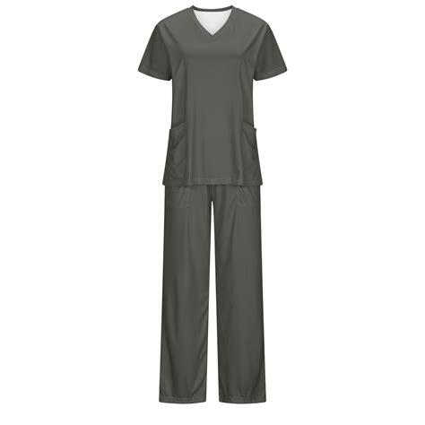 Axiiglly Scrubs For Women Solid Color Scrubs Sets Comfy Stretchy Scrubs