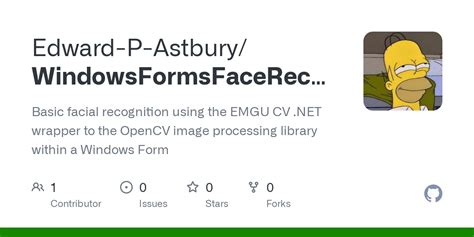 Github Edward P Astburywindowsformsfacerecognition Basic Facial Recognition Using The Emgu