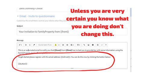 New Email Settings Changing The Template