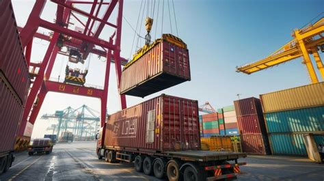 Premium Photo A Crane Lifting A Container Onto A Waiting Truck AI Generated Illustration