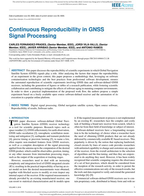 PDF Continuous Reproducibility In GNSS Signal Processing