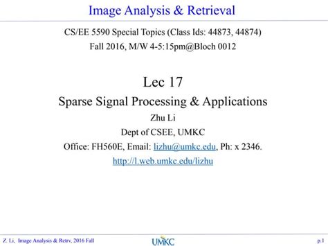 Lec17 Sparse Signal Processing And Applications Pdf