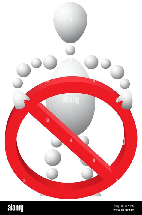 Man With Forbidden Sign Abstract 3d Human Series From Balls Variant