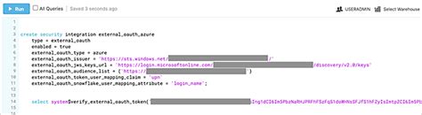 Configure Azure AD External OAuth For A Snowflake Connection ThoughtSpot Cloud