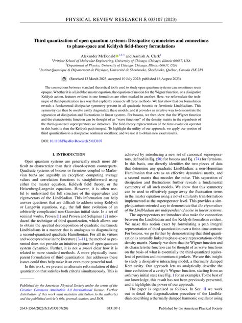 pdf third quantization of open quantum systems dissipative