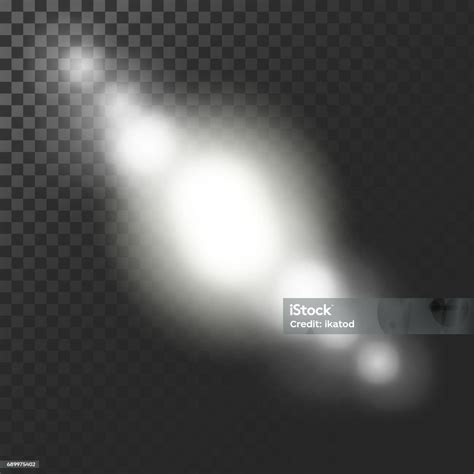 렌즈 플레어 흰색 빛나는 조명 효과의 벡터 일러스트 레이 션 나이트클럽에 대한 스톡 벡터 아트 및 기타 이미지 나이트클럽 디자인 디자인 요소 Istock