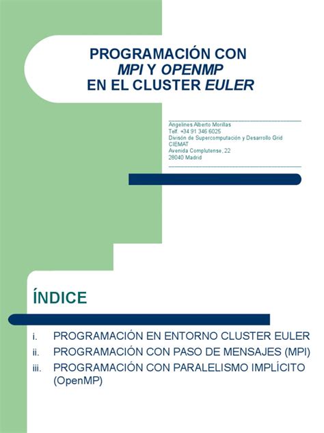 ProgramaciÓn Con Mpi Y Openmp Cluster Odp Pdf Interfaz De Paso De