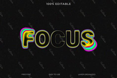 Focus Font Style Text Effect Free Photoshop PSD File
