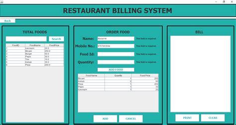 Restaurant Billing System Project Using Java And Mysql