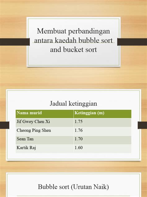 Membuat Perbandingan Antara Kaedah Bubble Sort And Bucket Pdf