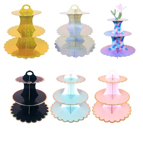 3 계층 골판지 컵케익 케이크 스탠드 컵케익 홀더 생일 파티 웨딩 베이비 샤워 크리스마스 파티 디스플레이 디저트