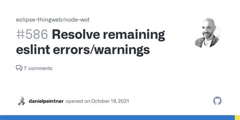Resolve Remaining Eslint Errorswarnings · Issue 586 · Eclipse Thingwebnode Wot · Github