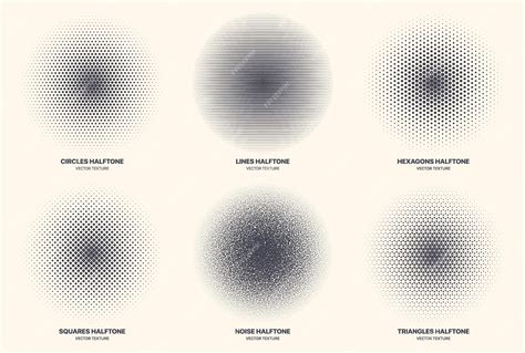 Premium Vector Different Variations Halftone Texture Set Abstract Geometric Circular Pattern