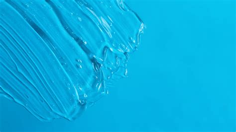 블루 배경에 화장품 젤의 질감 텍스트 모형 개념 큰 배너를 위한 공간을 복사합니다 기포에 대한 스톡 사진 및 기타 이미지 기포 더러운 떨어짐 Istock