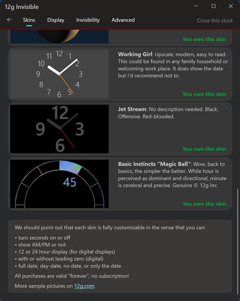 12g Click Through Clock