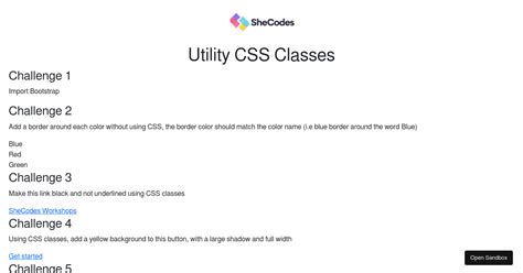 Utility Css Classes Challenge Forked Codesandbox